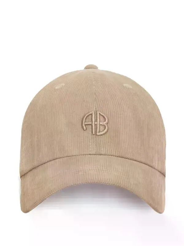 ANINE BING Jeremy Baseball Cap In Corduroy - Neutrals