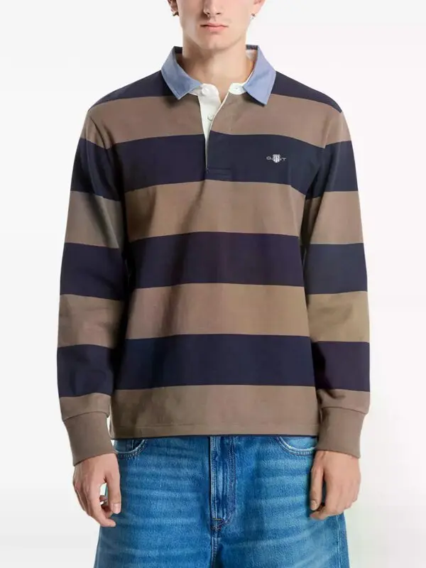 Gant Striped Long-sleeve Polo Shirt