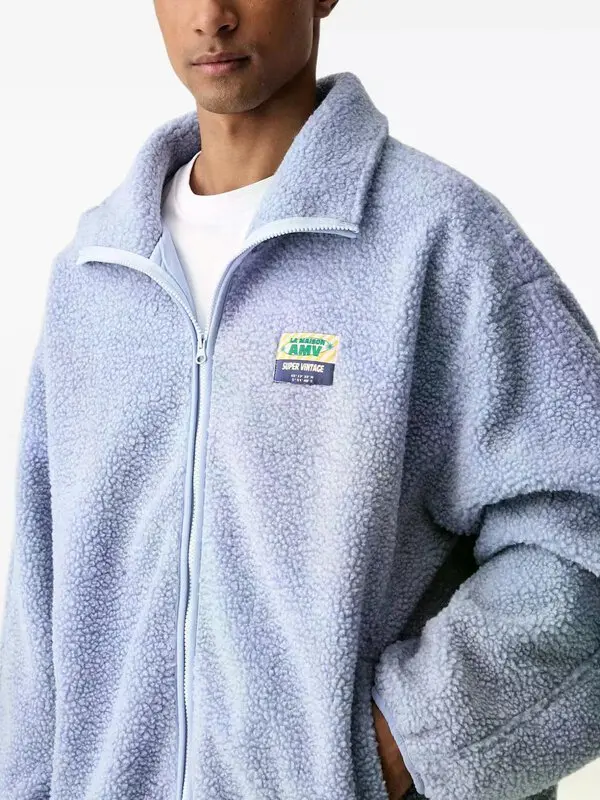 American Vintage Logo-patch Zip-up Sweatshirt - Blue