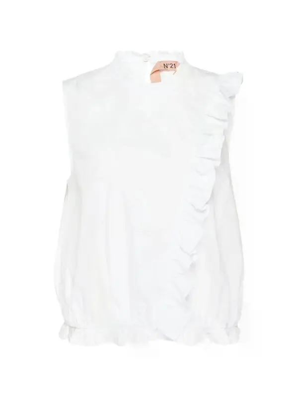 N°21 Ruffle-trimmed Sleeveless Blouse
