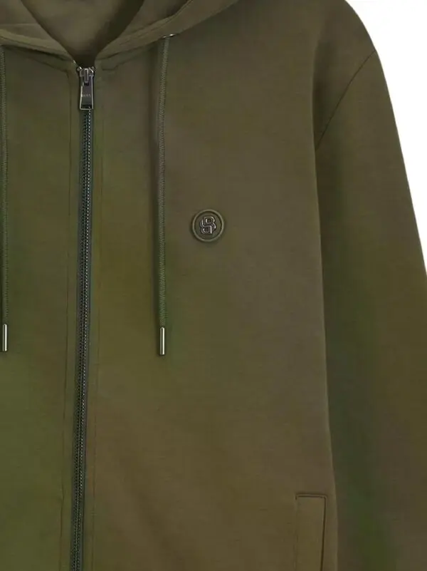 BOSS Cotton-blend Zip-up Monogram Hoodie