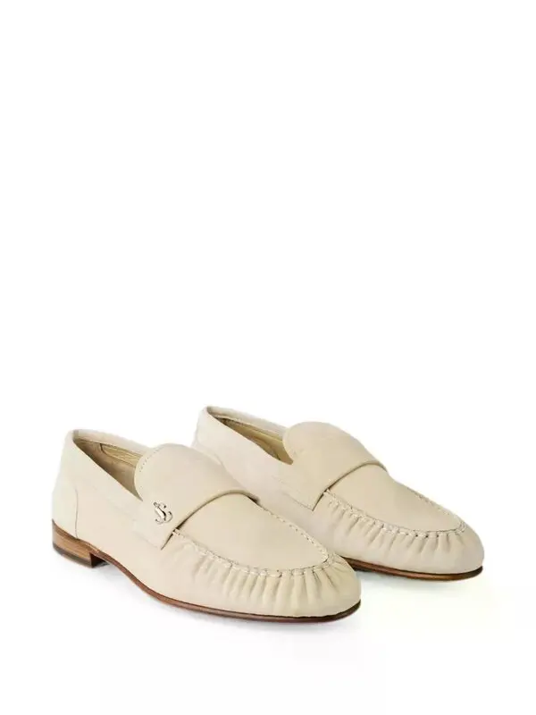 JIMMY CHOO Ellis Etched Velvet Suede Loafers