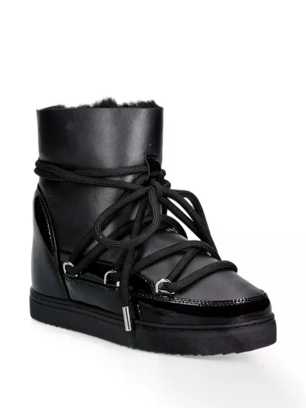 Inuikii Patent-panelled Lace-up Ankle Boots