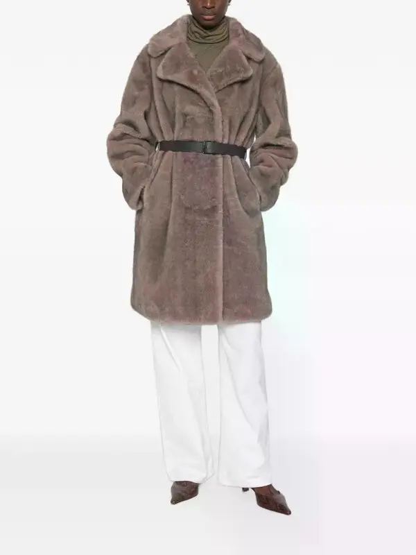 P.a.r.o.s.h Belted Faux-fur Coat