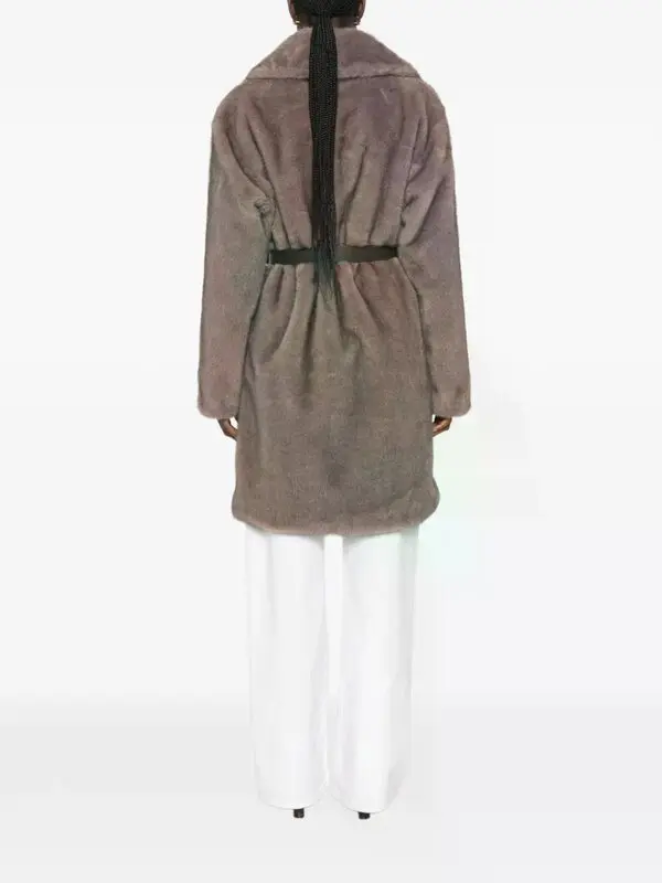 P.a.r.o.s.h Belted Faux-fur Coat - Brown