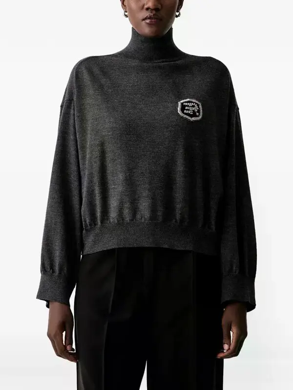 ERMANNO FIRENZE Logo-patch Roll-neck Sweater