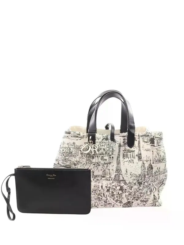 Dior Canvas Eiffel Tower Toujours Tote Bag