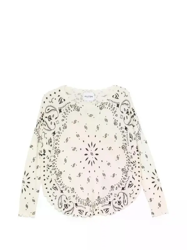 KUJTEN Mela Bandana Distressed Sweater - Neutrals