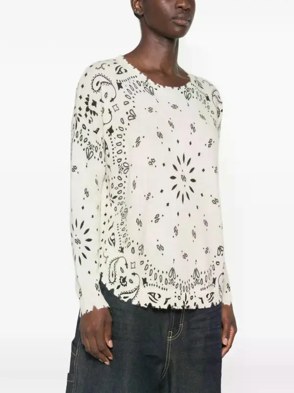 KUJTEN Mela Bandana Distressed Sweater