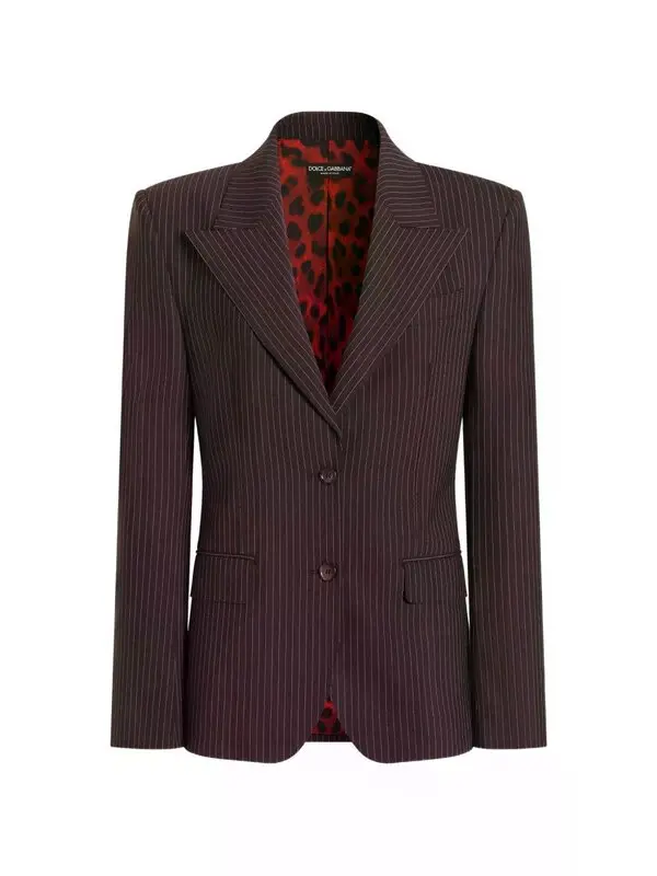 Dolce & Gabbana Linda Single-breasted Pinstripe Wool Jacket
