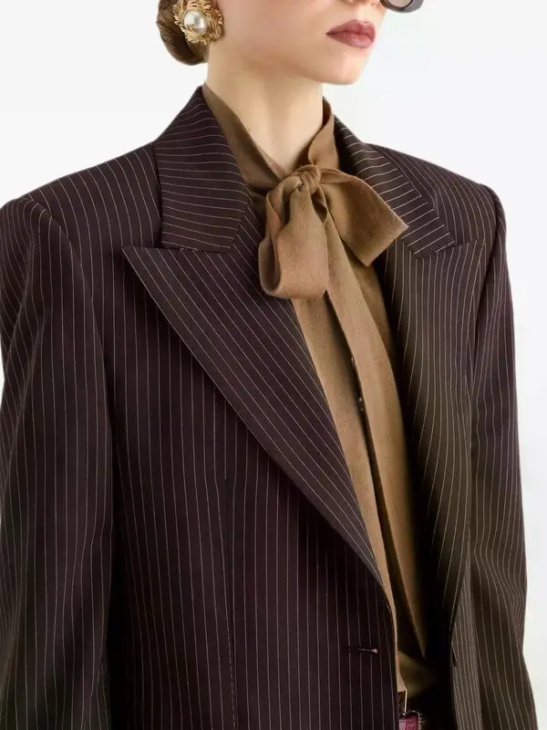 Dolce & Gabbana Linda Single-breasted Pinstripe Wool Jacket