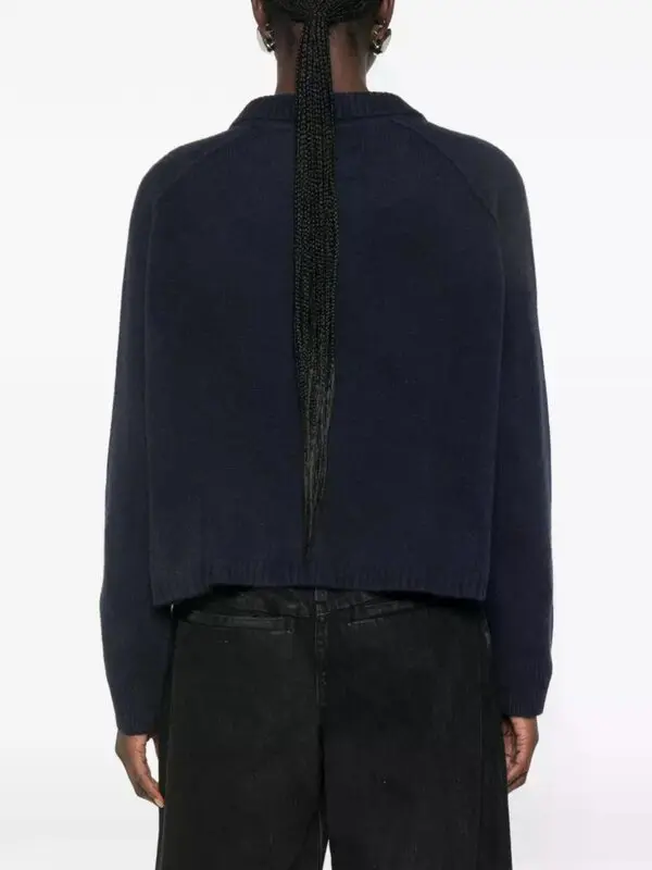 KUJTEN Aenora Polo-collar Raglan-sleeve Sweater - Blue