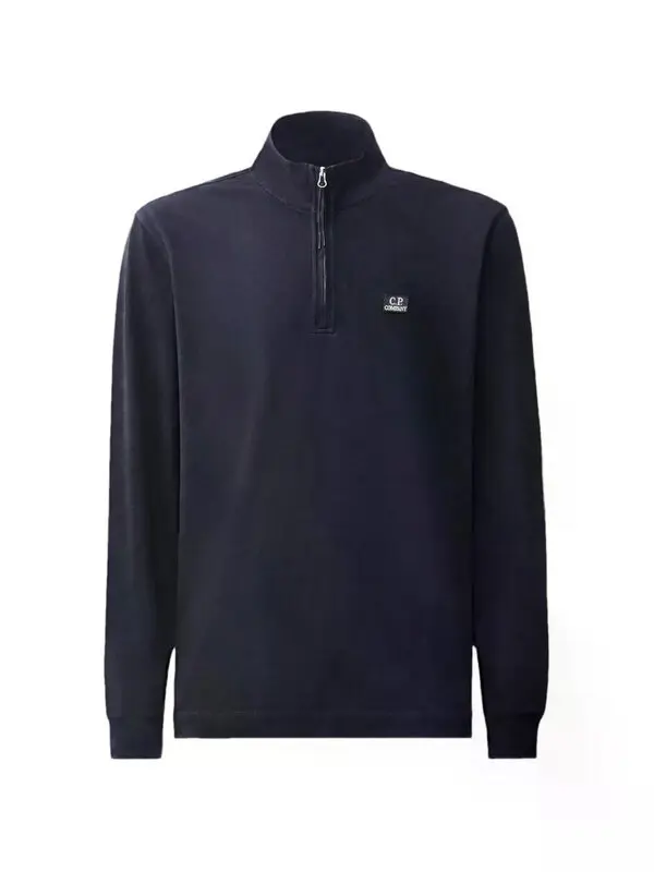 C.P. COMPANY Stretch Piquet Long Sleeve Half Zip Polo