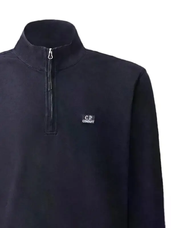 C.P. COMPANY Stretch Piquet Long Sleeve Half Zip Polo
