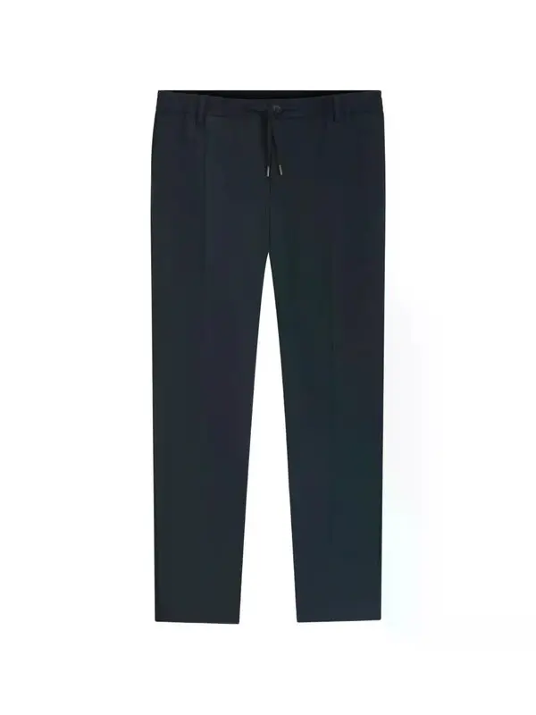BOSS Drawstring-waist Stretch-twill Chino Pants - Blue