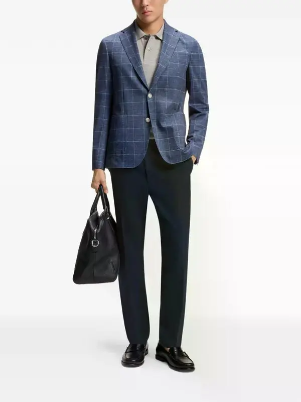 BOSS Drawstring-waist Stretch-twill Chino Pants - Blue
