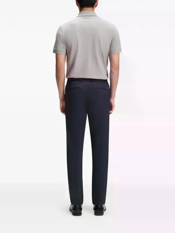 BOSS Drawstring-waist Stretch-twill Chino Pants - Blue