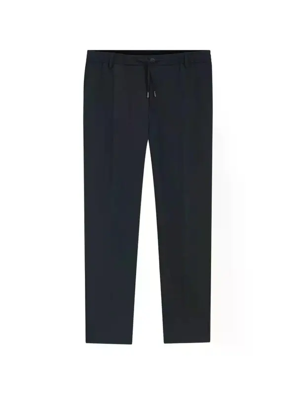 BOSS Drawstring-waist Stretch-twill Chino Pants - Blue