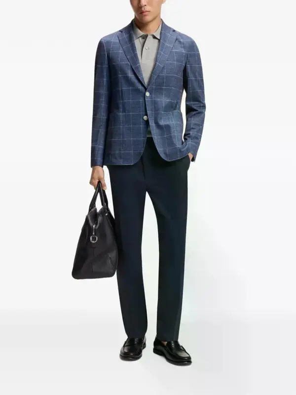 BOSS Drawstring-waist Stretch-twill Chino Pants - Blue