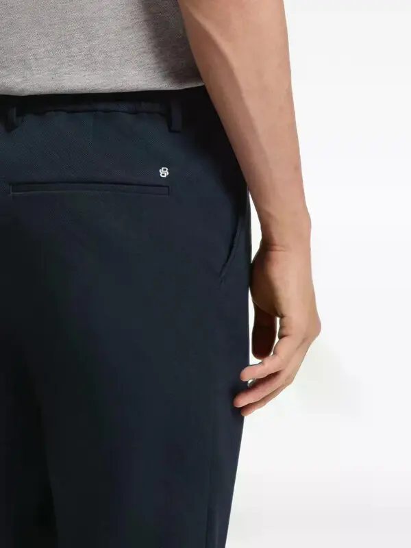 BOSS Drawstring-waist Stretch-twill Chino Pants - Blue