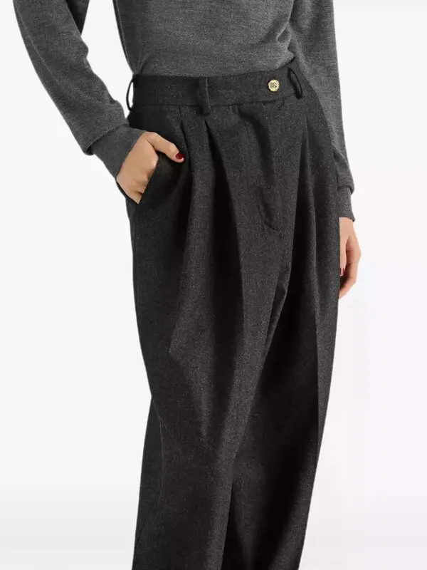 Dolce & Gabbana Wool Flannel Pleated Trousers