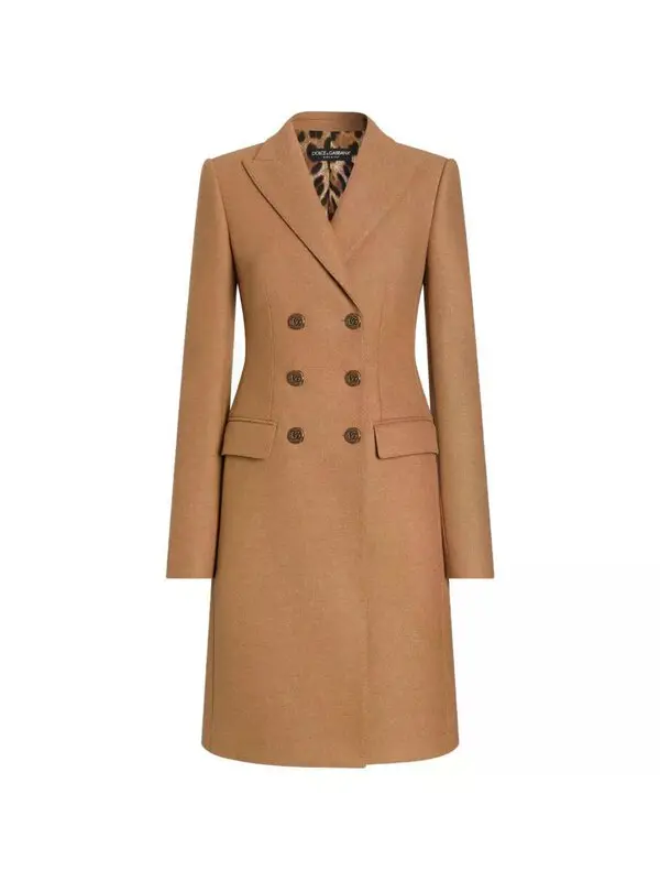 Dolce & Gabbana Wool Double-breasted Coat - Brown