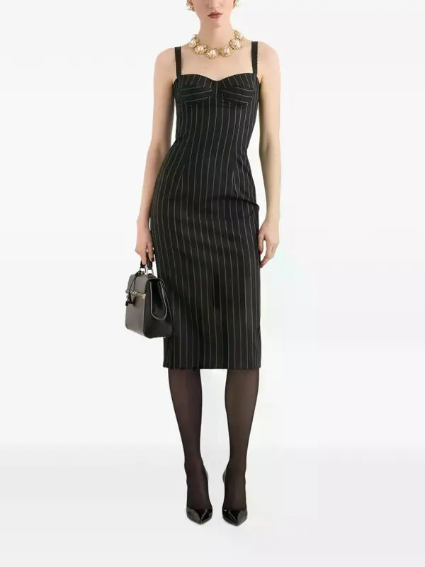 Dolce & Gabbana Pinstripe Wool Dress