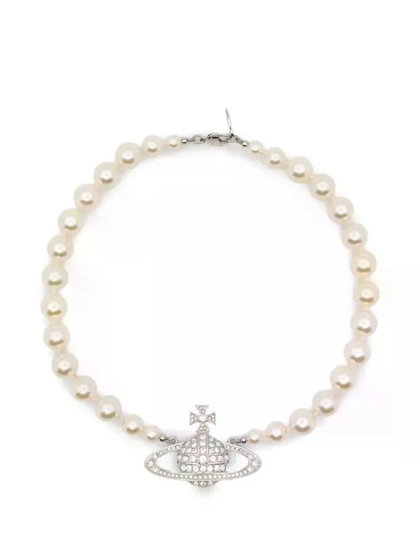 VIVIENNE WESTWOOD Orb Faux-pearl Necklace - Neutrals