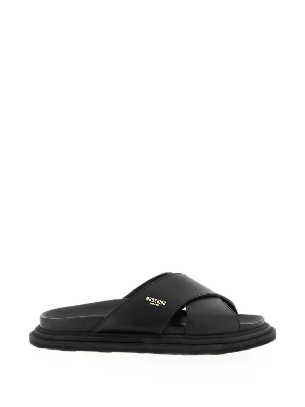 Moschino Plaque Crossover-strap Sandals