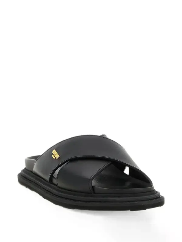 Moschino Plaque Crossover-strap Sandals