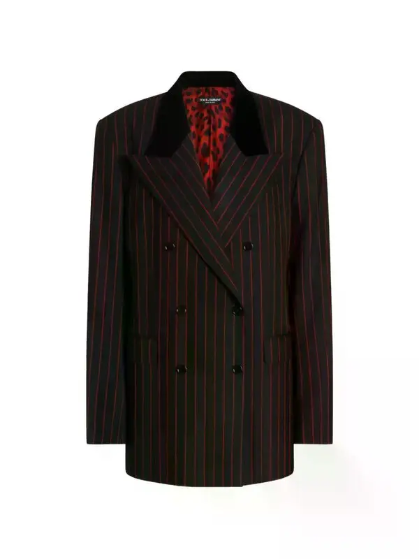 Dolce & Gabbana Double-breasted Pinstripe Wool Jacket