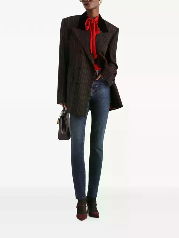 Dolce & Gabbana Double-breasted Pinstripe Wool Jacket