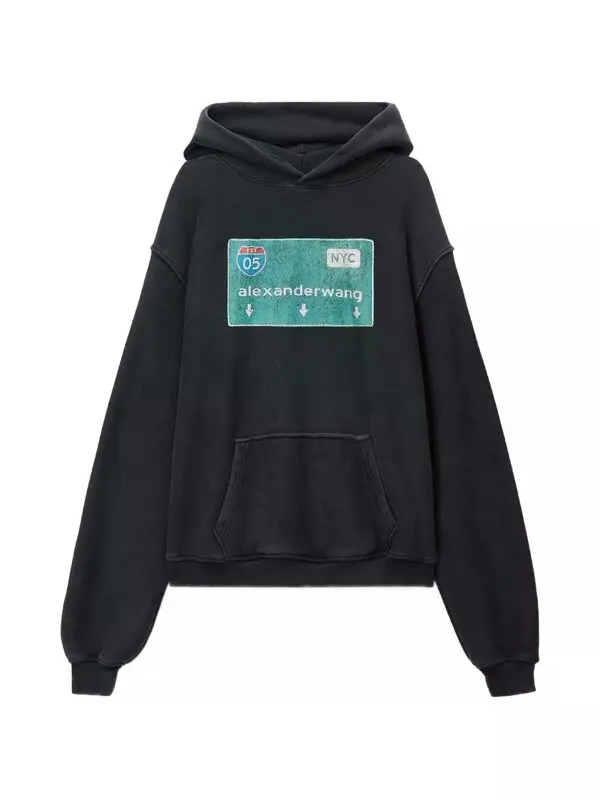 Alexander Wang Graphic-print Hoodie - Black
