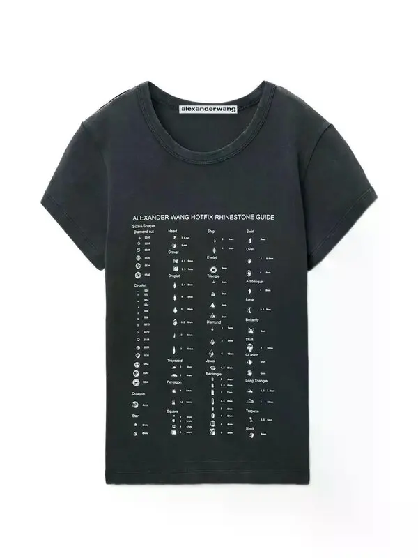 Alexander Wang Fitted T-shirt With Hotfix Card Graphic