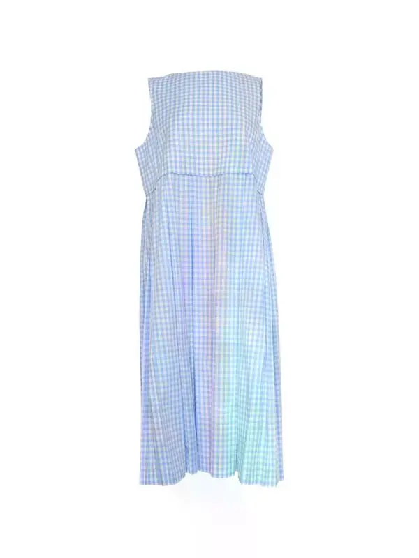 TAO Gingham Pleated Midi Dress