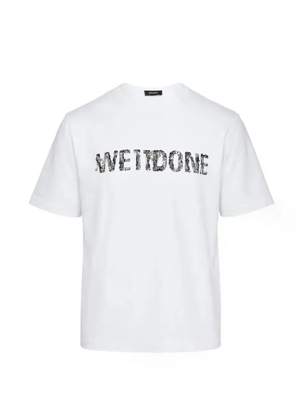 We11Done Lace Logo-print T-shirt