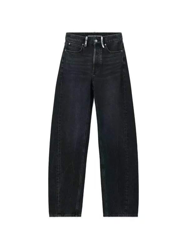 Alexander Wang Crystal Hotfix Logo Pocket Blow Up Jeans
