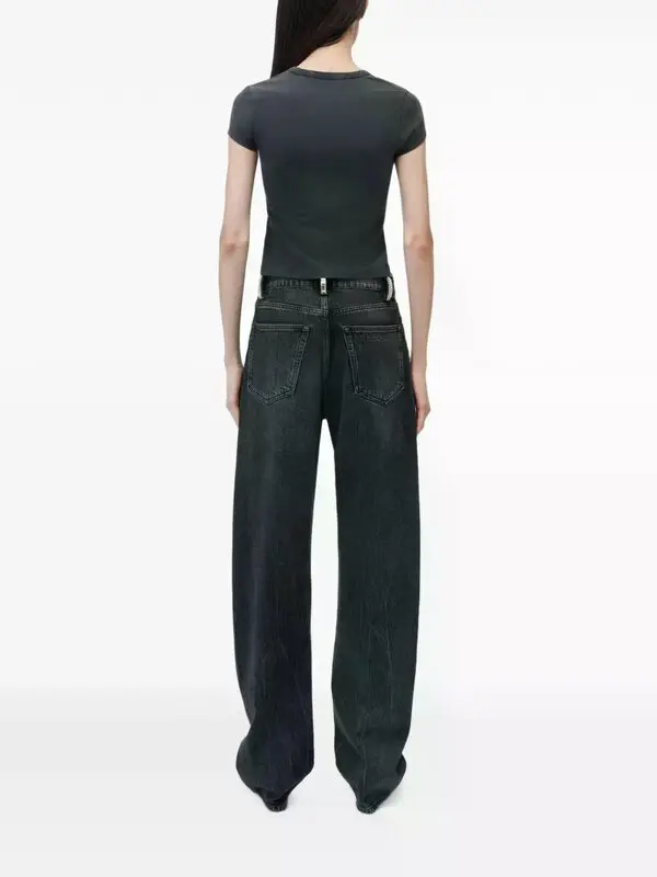 Alexander Wang Crystal Hotfix Logo Pocket Blow Up Jeans
