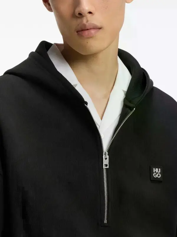 Hugo Logo-patch Half-zip Hoodie