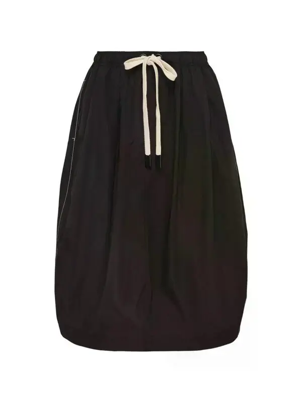 LEE MATHEWS Callum Drawstring Balloon Midi Skirt - Black