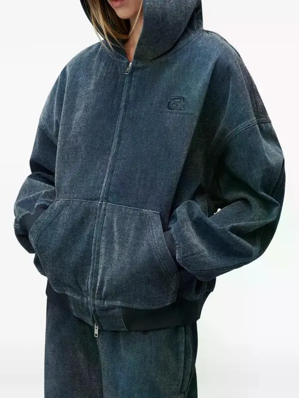 Alexander Wang Brushed Denim Oversized Hoodie