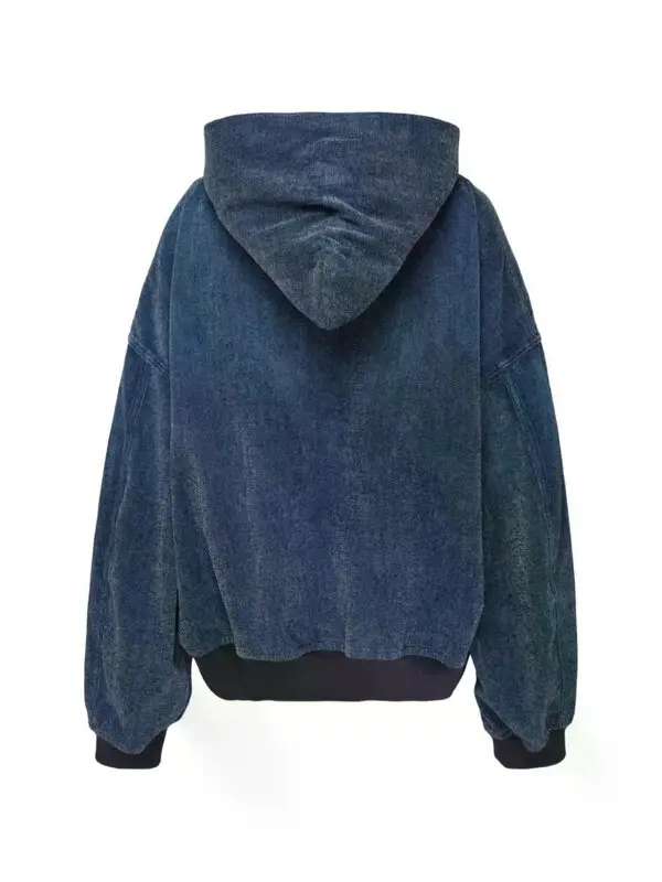 Alexander Wang Brushed Denim Oversized Hoodie - Ink Blue