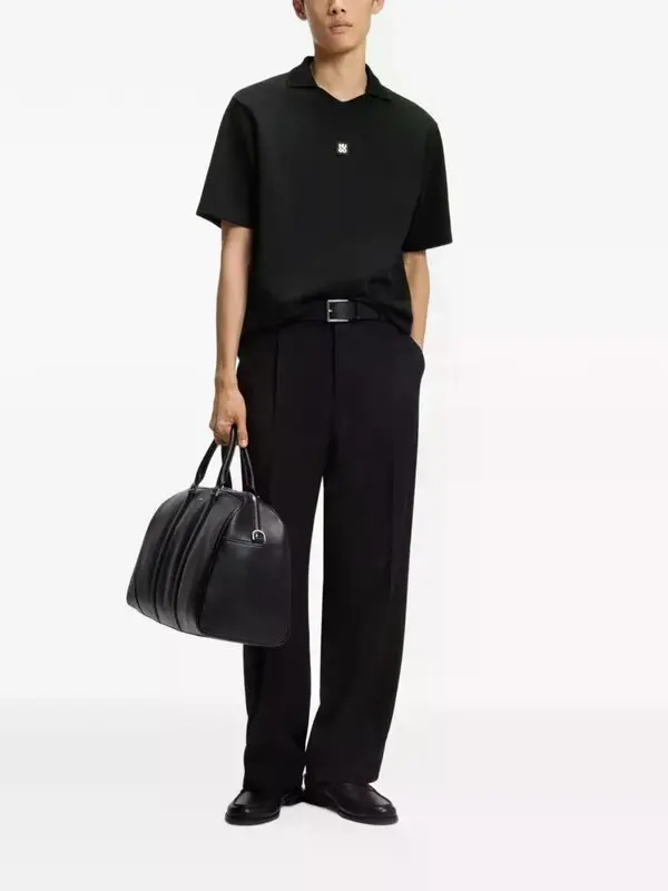 Hugo Structured Cotton-blend Polo Shirt With Johnny Collar