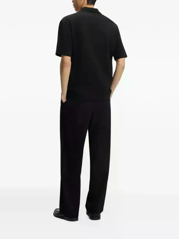 Hugo Structured Cotton-blend Polo Shirt With Johnny Collar