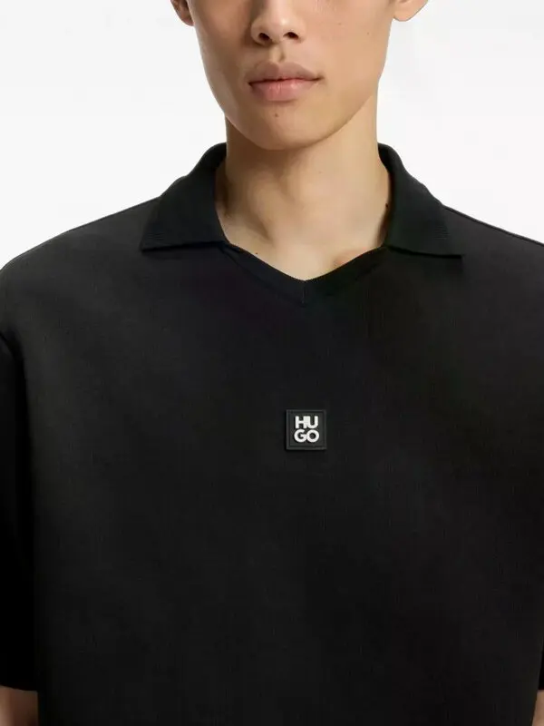 Hugo Structured Cotton-blend Polo Shirt With Johnny Collar