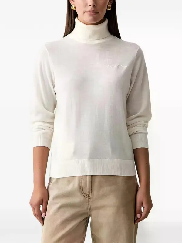 Armani Exchange Logo-embroidered Roll-neck Sweater