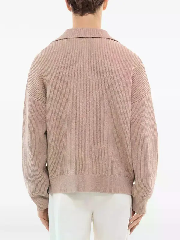FURSAC Ribbed-knit V-neck Sweater
