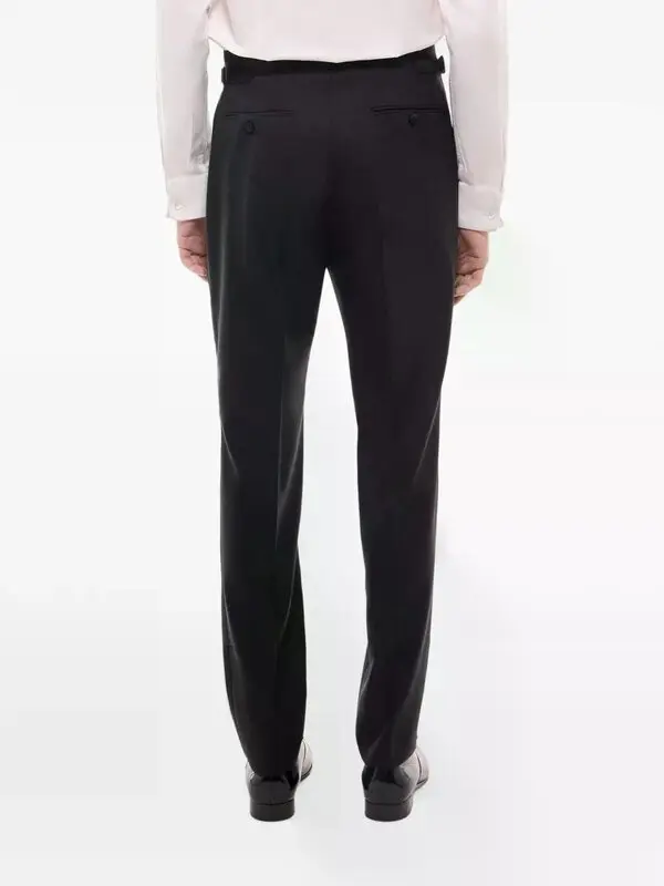 FURSAC Satin-trimmed Virgin-wool Trousers