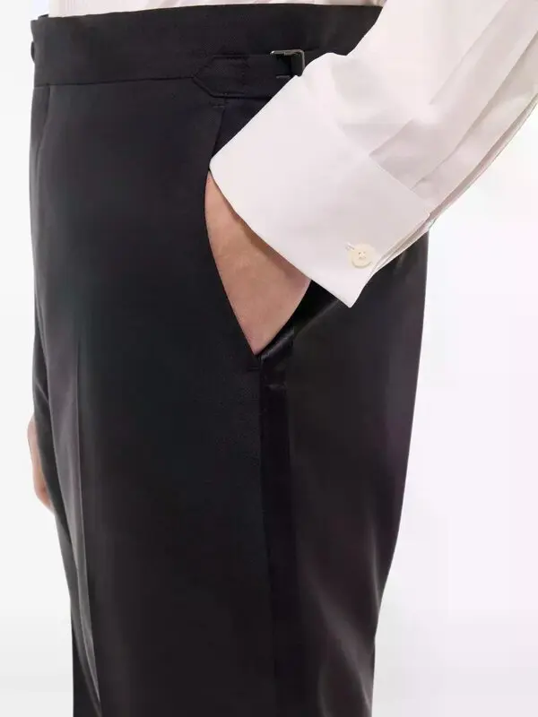FURSAC Satin-trimmed Virgin-wool Trousers