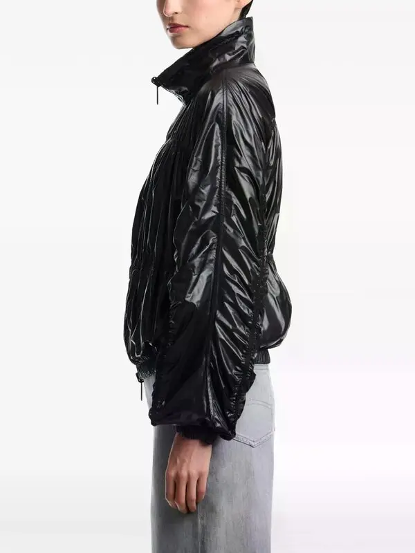 Emporio Armani Ruched Zip-up Jacket - Black